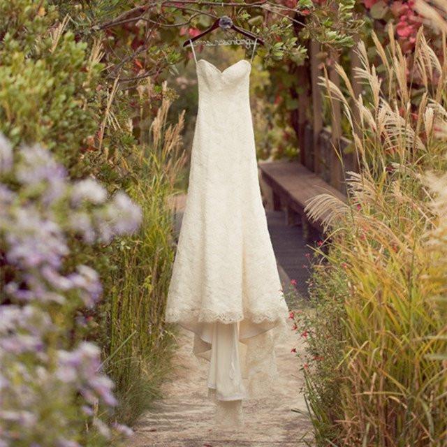 Long A Line Wide Lace Shoulder Strap Deep V Back Sleeveless Train Sweetheart Full Lace Country