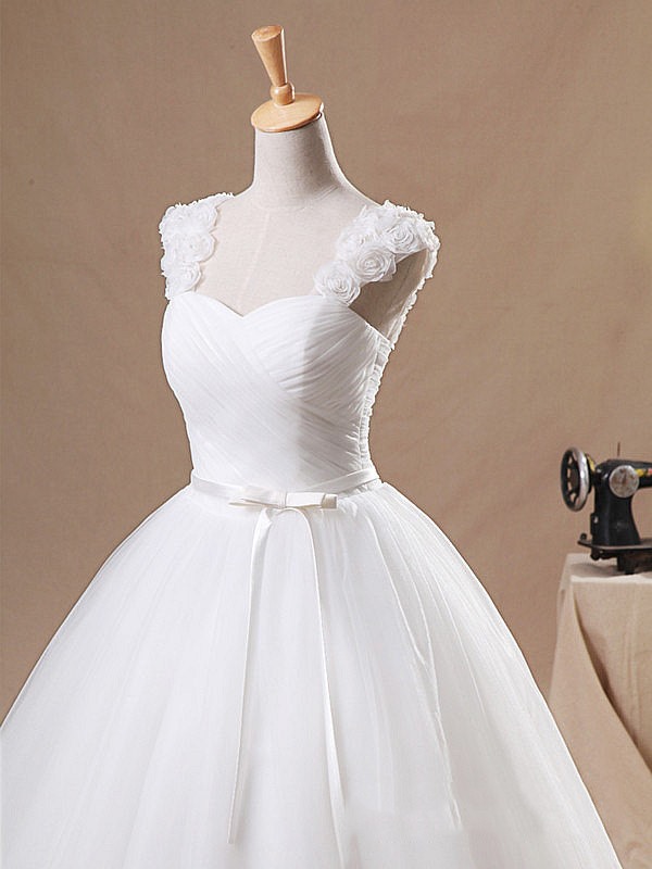W3548 Bead Bodice Cascading Ruffles Ball Gown Wedding Dress on Luulla