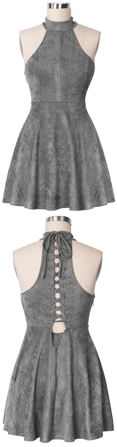 2017 Short Prom Dress.halter Homecoming Party Dresses,lace-up Back Prom ...